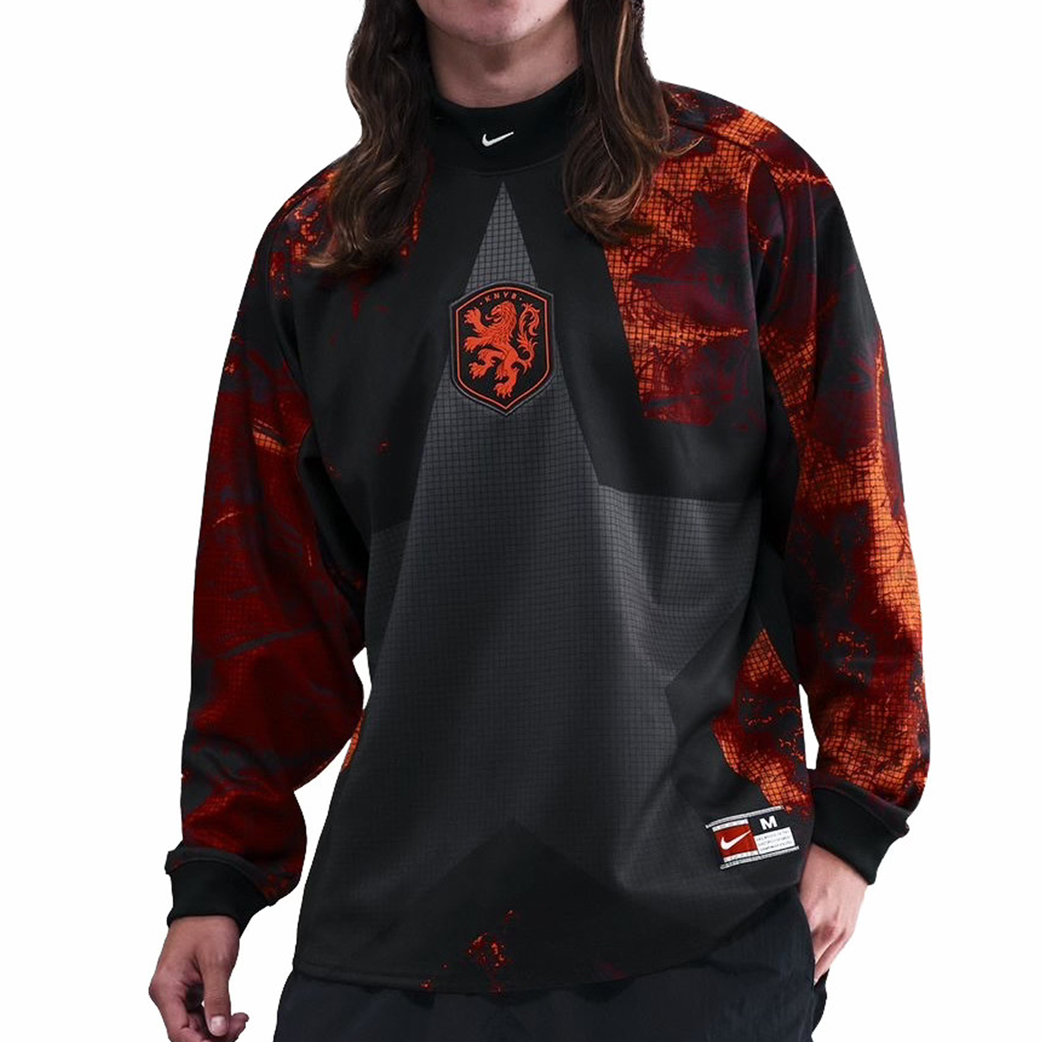 Nike Men's Netherlands Authentic Goalkeeper Soccer Shirt (Black/Hyper ...